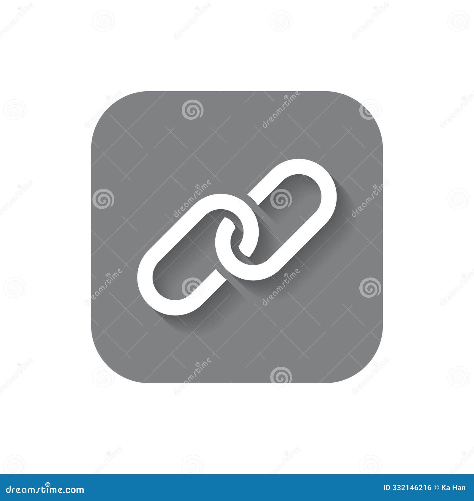 Chain Icon on Square Background. Link Sign Symbol Stock Vector ...