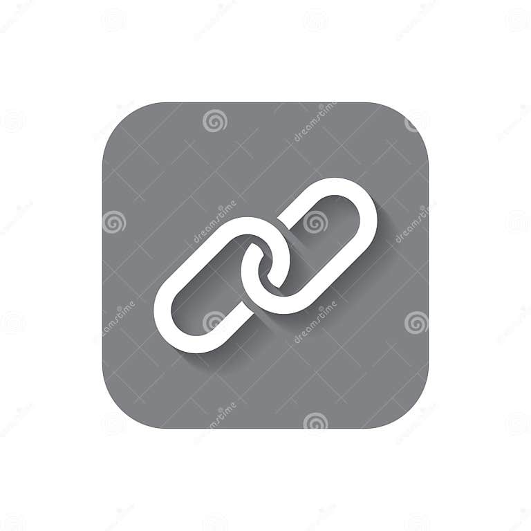 Chain Icon on Square Background. Link Sign Symbol Stock Vector ...