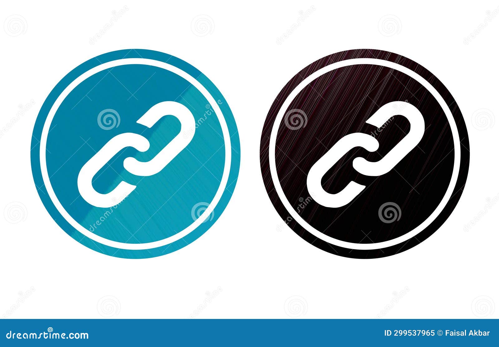Chain Icon Symbol Blue and Black for Web Template Stock Illustration ...