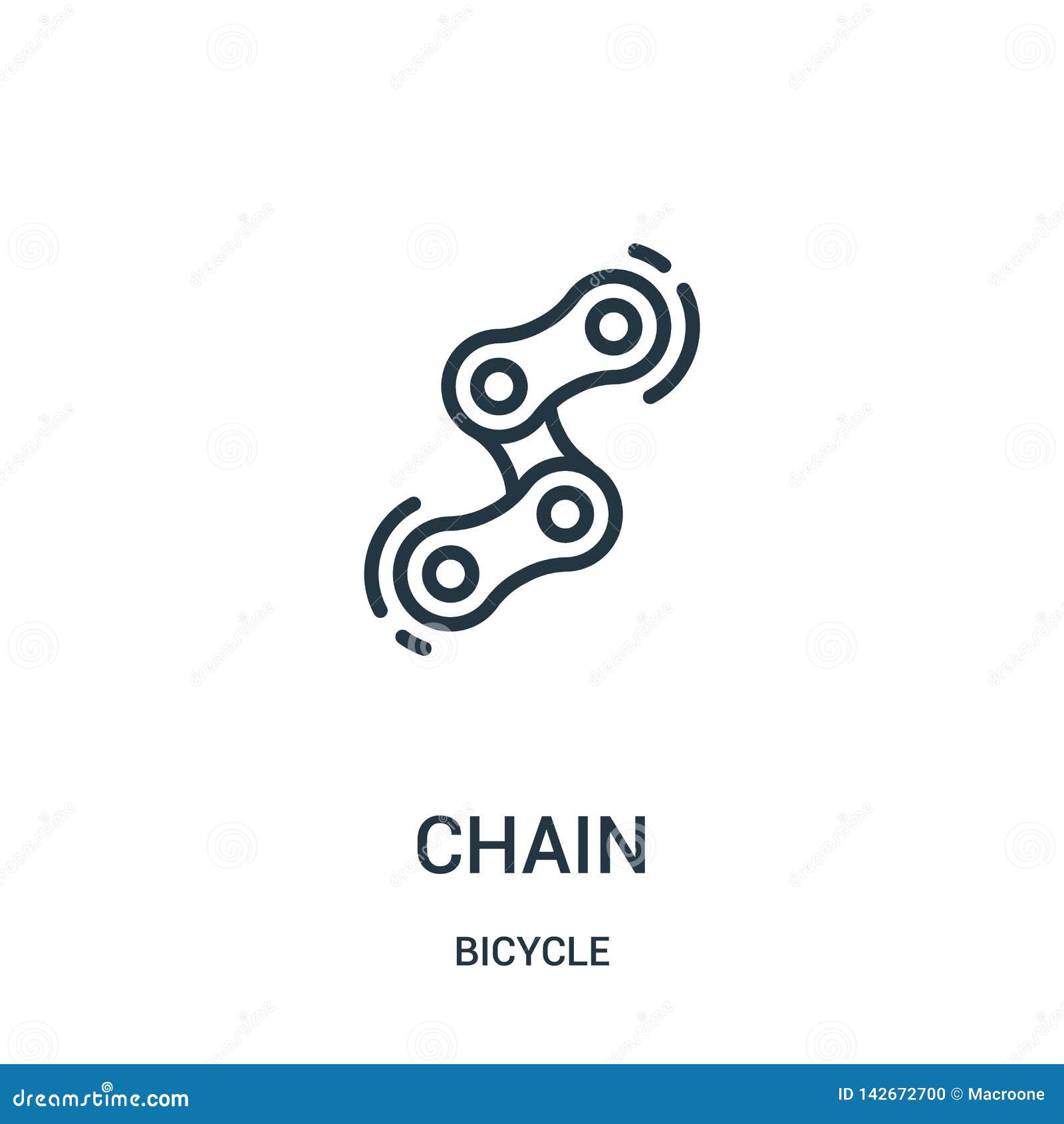 Chain Icon Vector from Bicycle Collection. Thin Line Chain Outline Icon ...