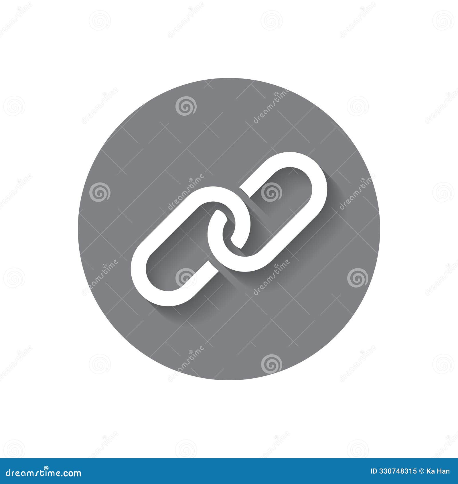 Chain Icon with Shadow. Link, Hyperlink Concept Stock Illustration ...