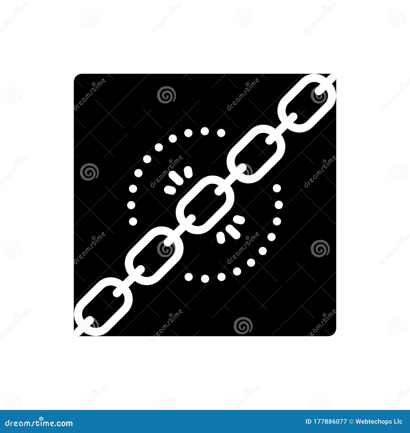 Black Solid Icon for Chain, Weaklink and Disconnect Stock Illustration ...