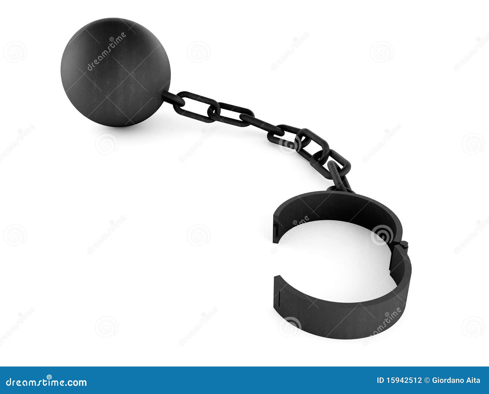 Chain and iron ball stock illustration. Illustration of shackle - 15942512