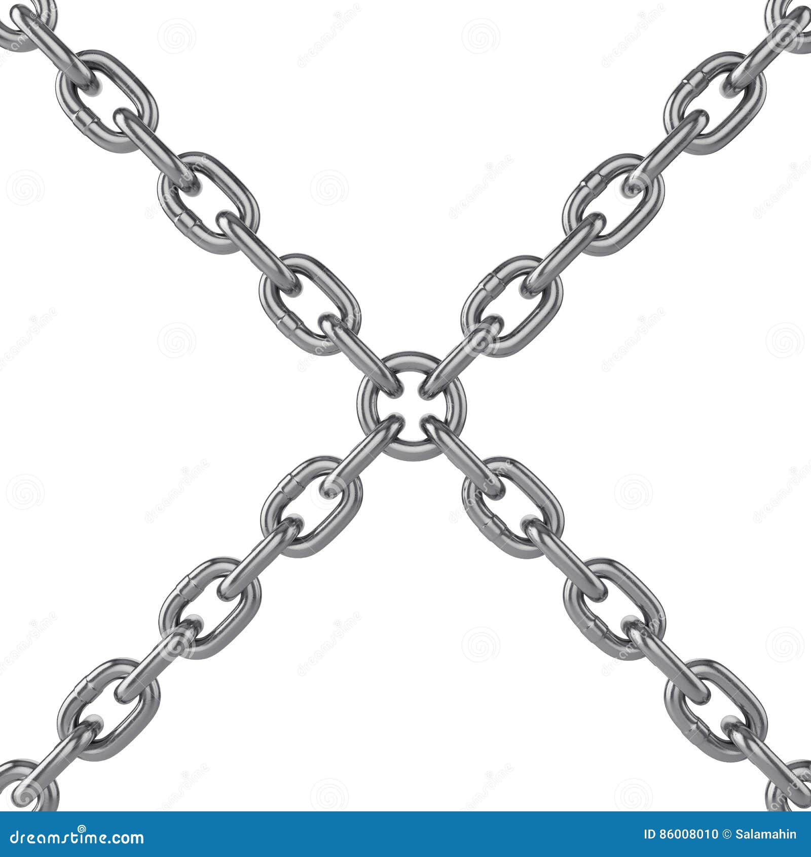 Chain Isolated on a White Background, 3D Rendering Stock Illustration ...