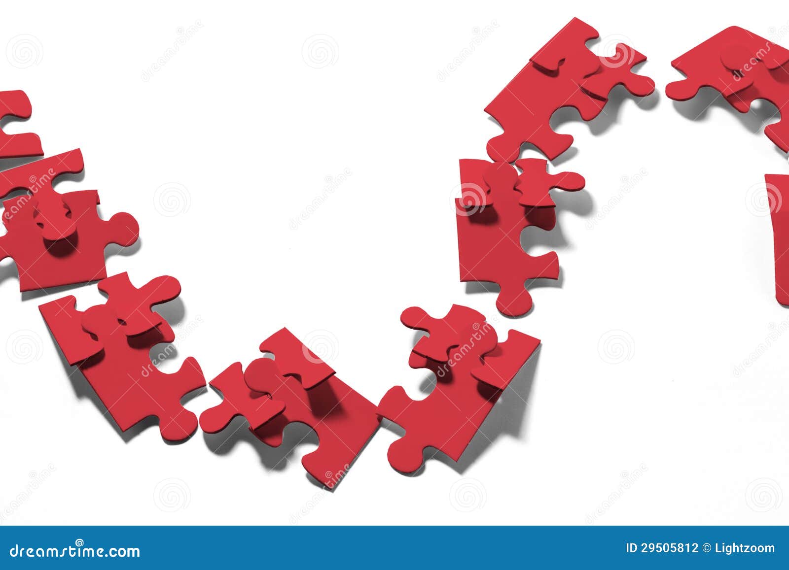 Chain of Jigsaw Puzzle Pieces Stock Photo - Image of assemble, join ...