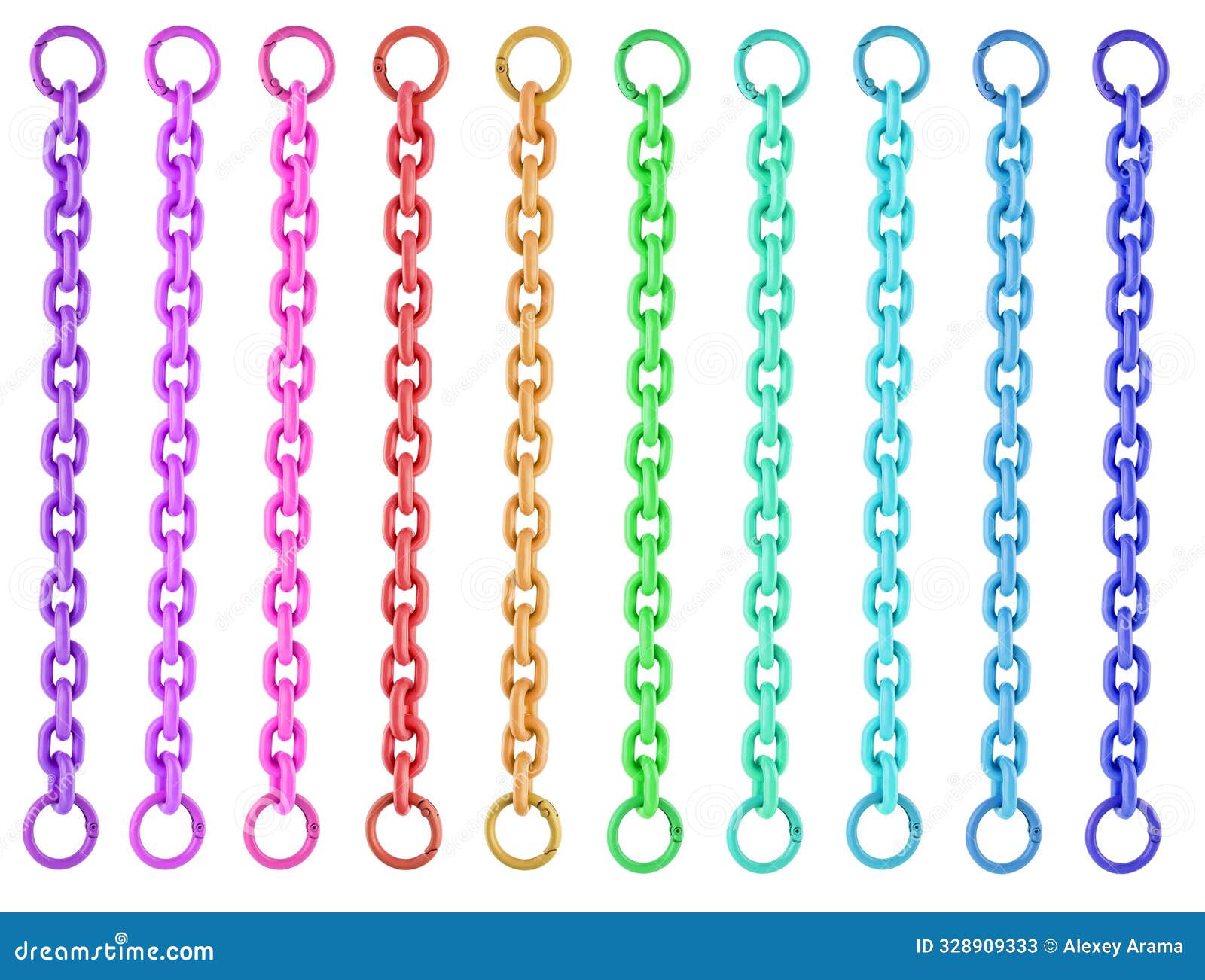 Chain For Key Chain, Chain With Fastening Locks On Edges, On White ...