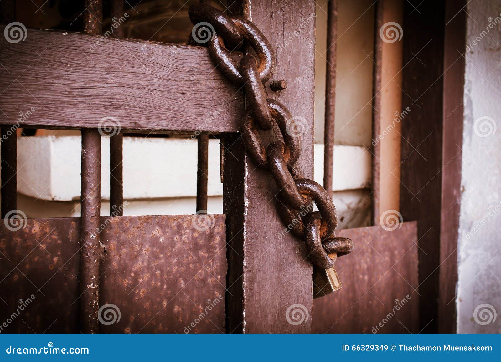 Chain and key lock stock image. Image of outdoors, protect - 66329349