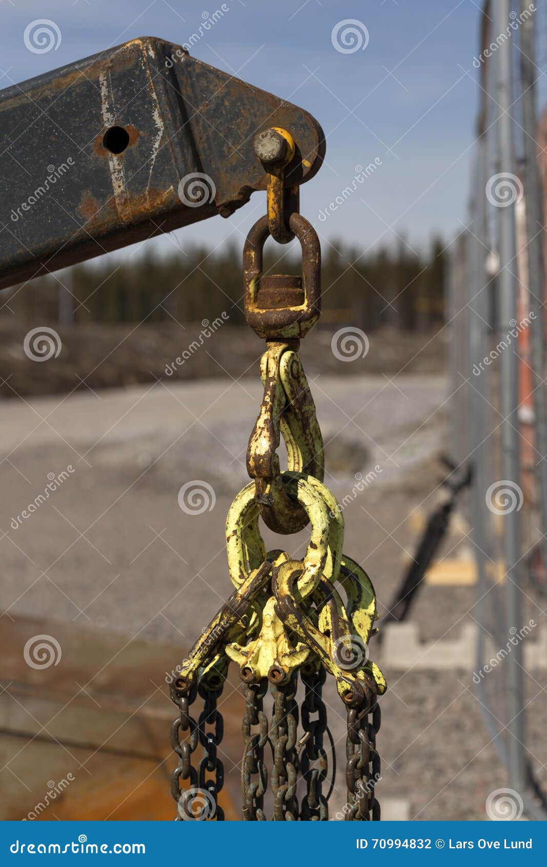 Chain and lifting device stock photo. Image of metal - 70994832