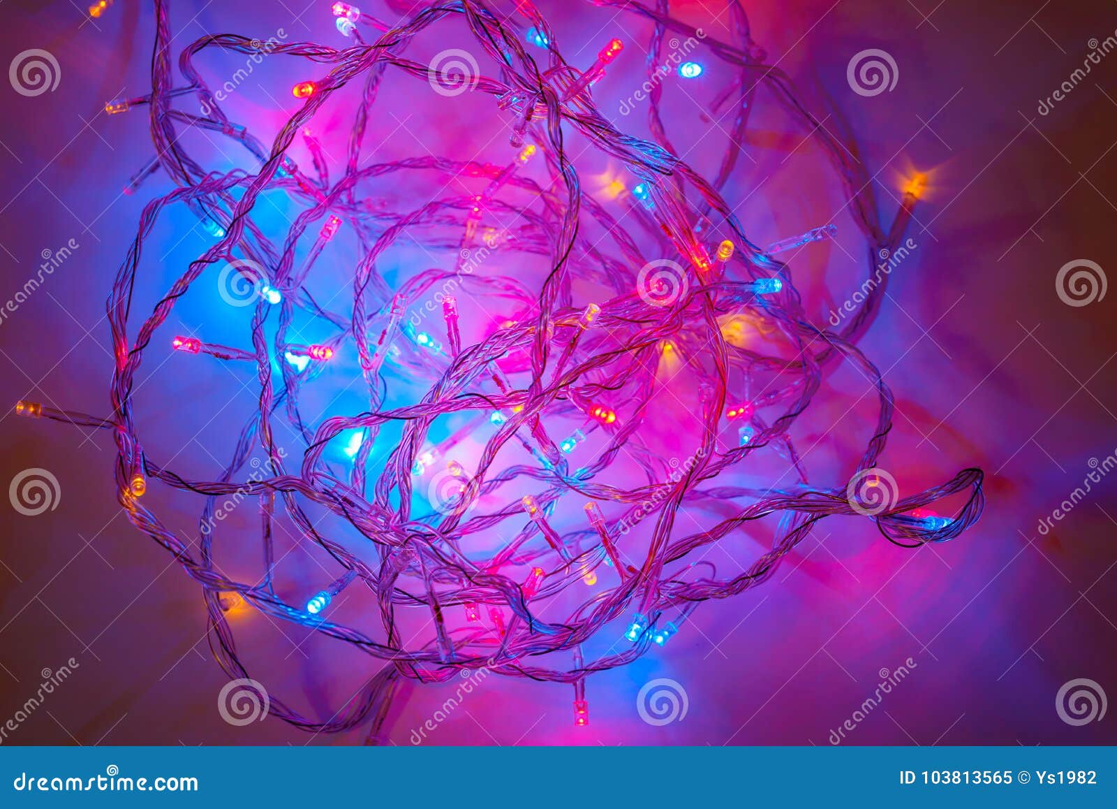 Chain of Lights with LEDs Create an Atmospheric Lighting Stock Image ...