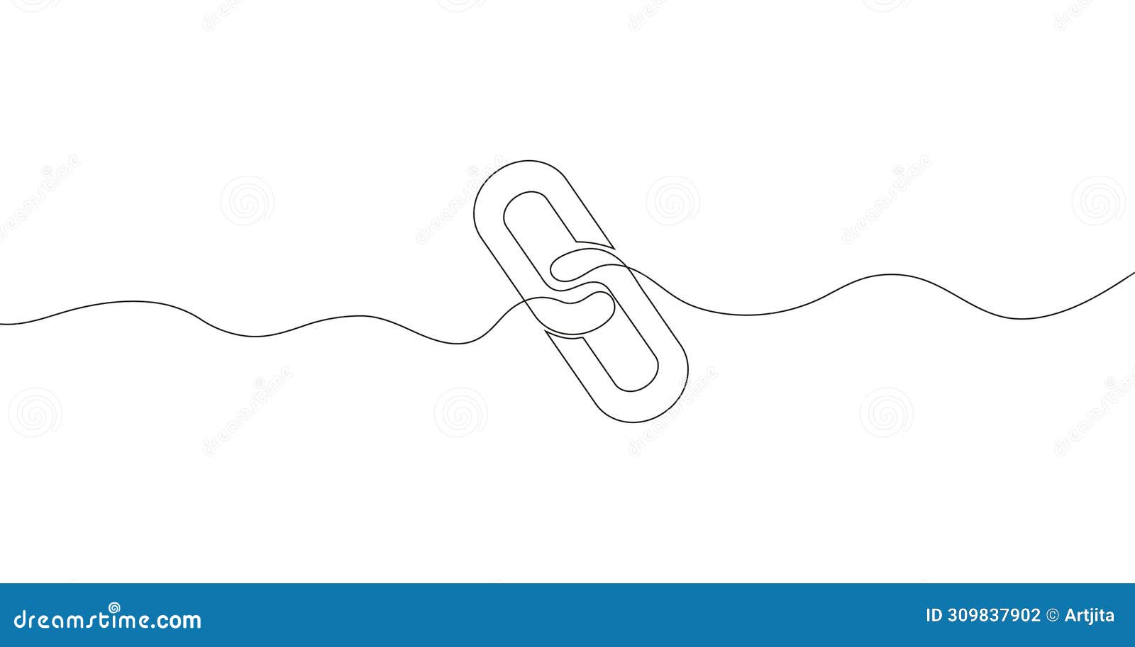 Chain Line Continuous Vector. Linear Drawing of Chain. Illustration ...