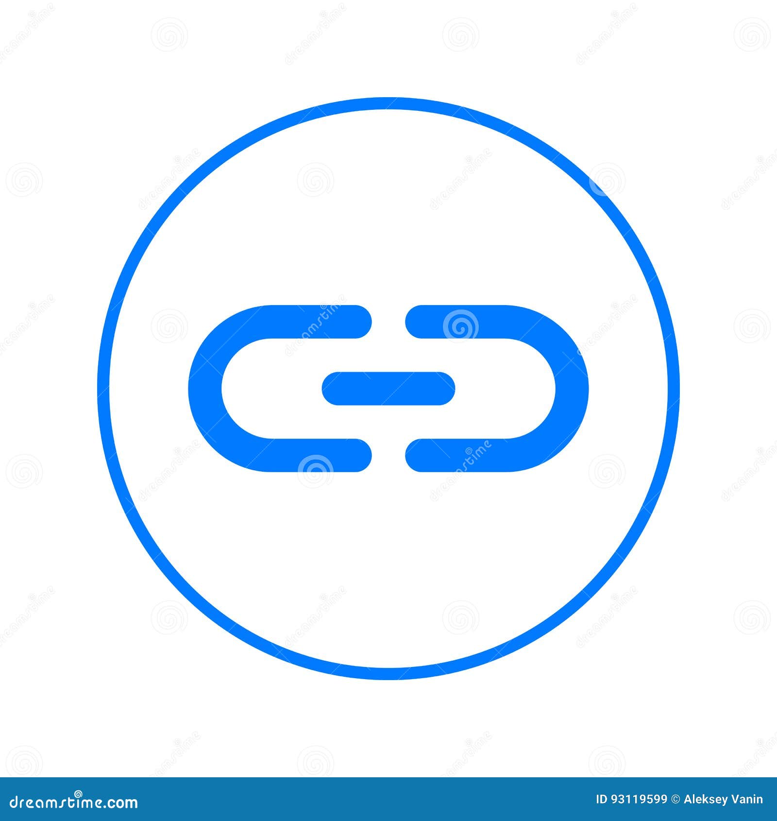 Chain, Link Circular Line Icon. Round Colorful Sign. Flat Style Vector ...