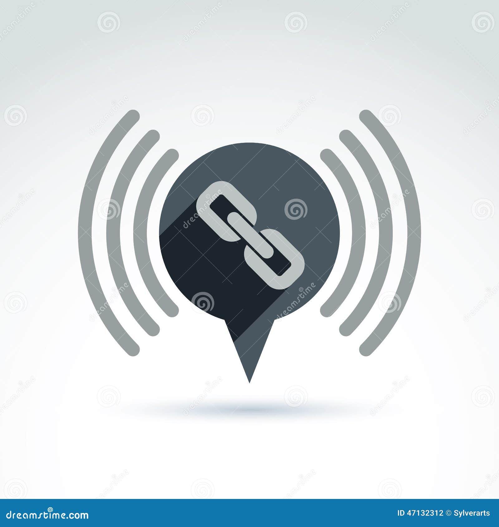 Chain link classic icon. stock vector. Illustration of linked - 47132312