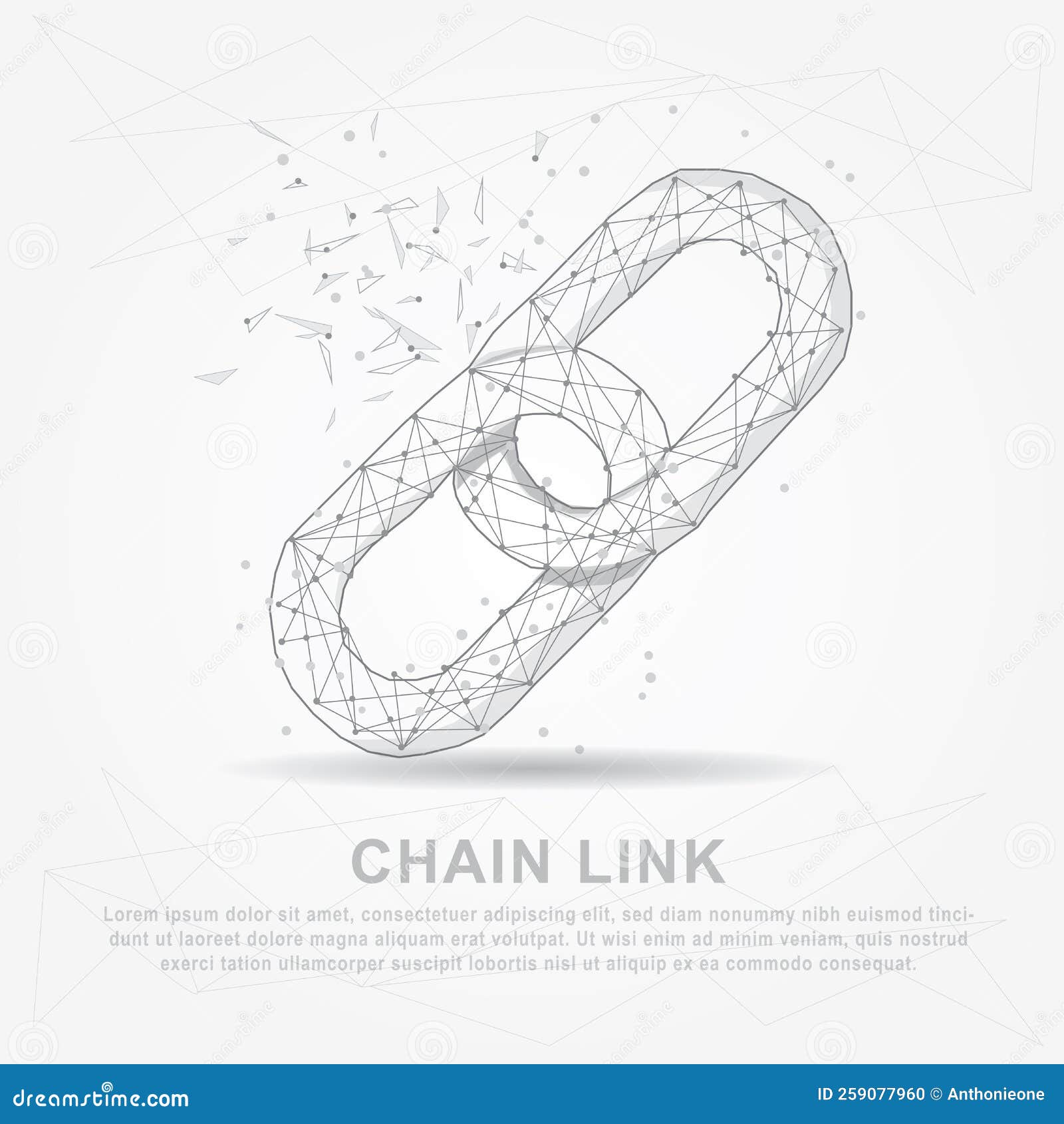 Chain Link Digitally Drawn in the Form of Broken a Part Triangle Shape ...