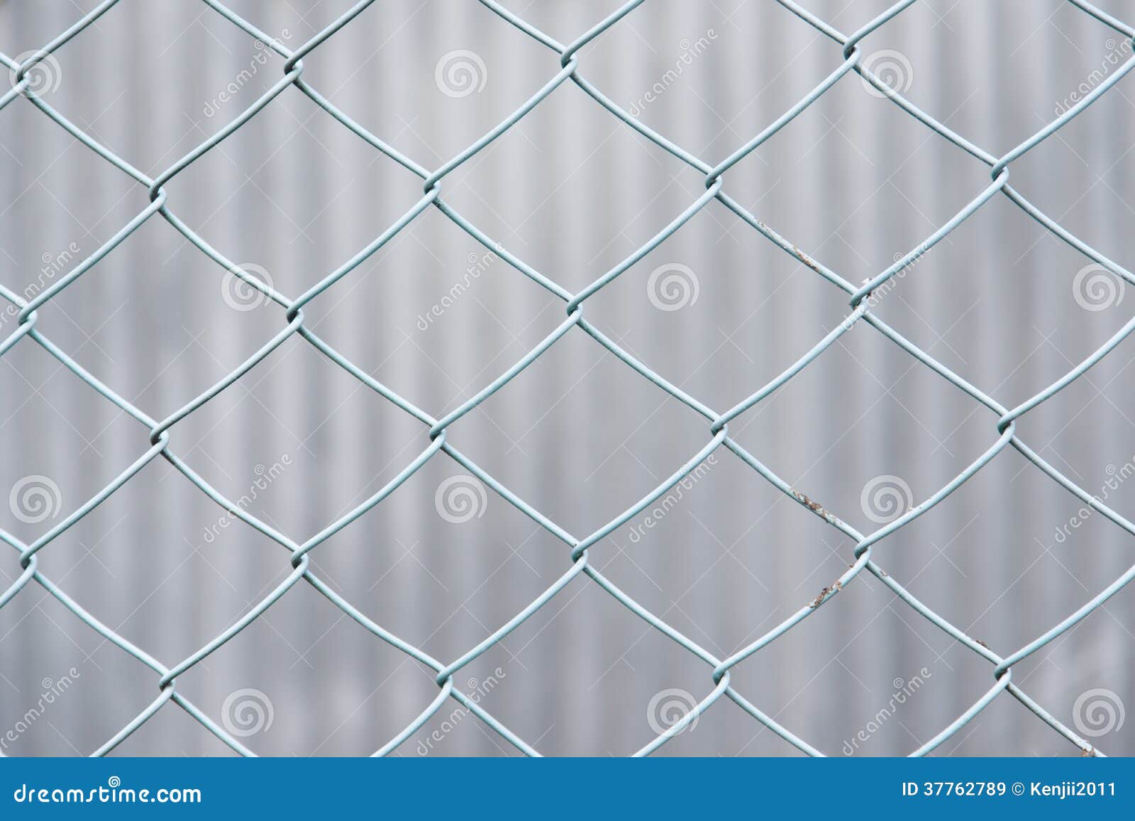 Chain-link fence of blue stock image. Image of architecture - 37762789