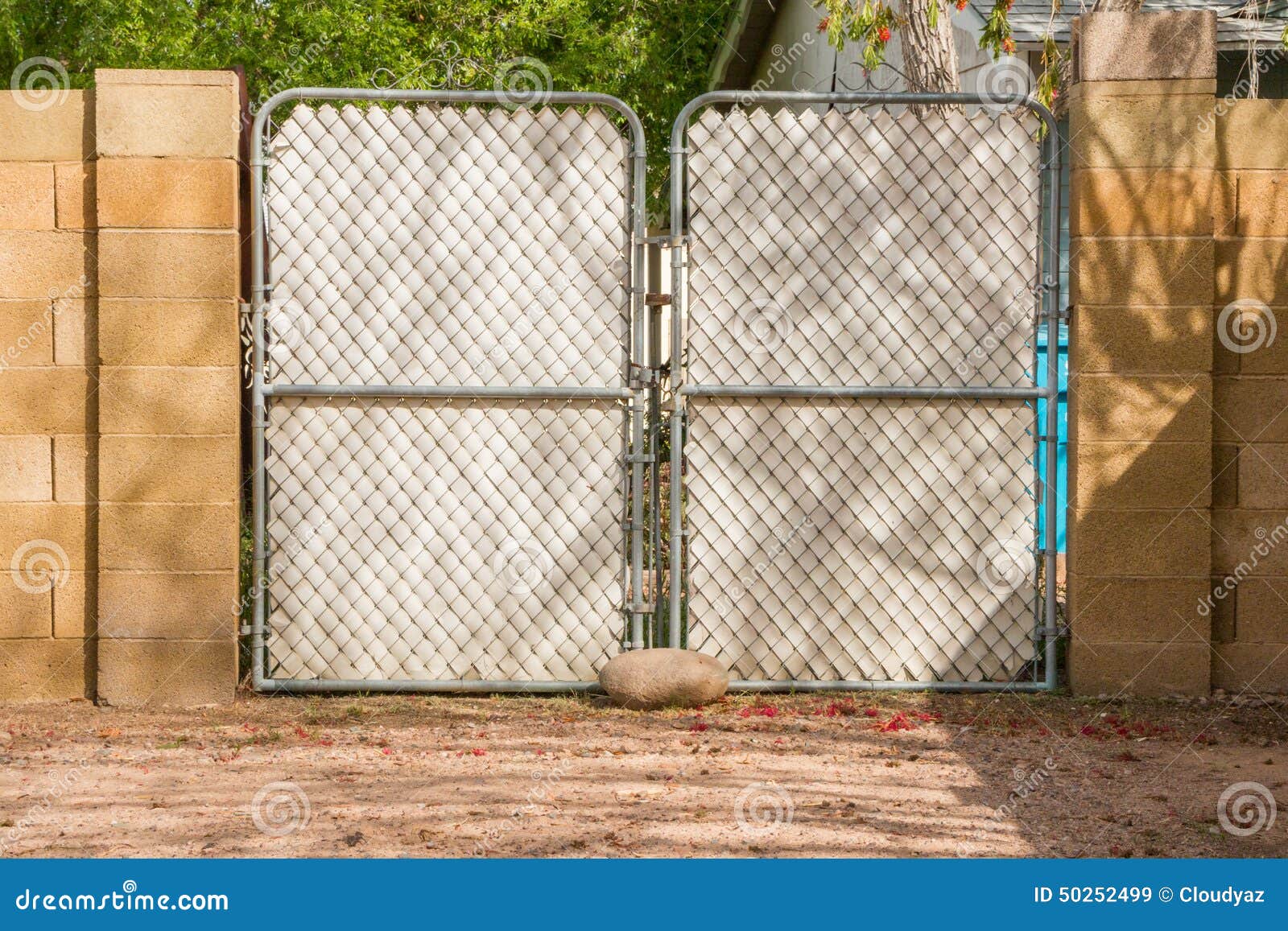Chain Link Fence stock image. Image of security, block - 50252499