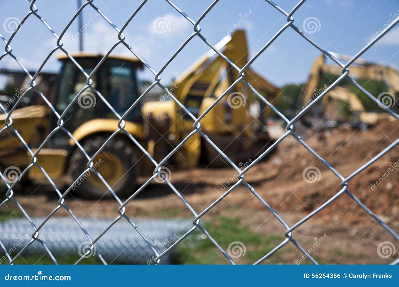 Chain Link Fence at Construction Site Stock Photo - Image of color ...