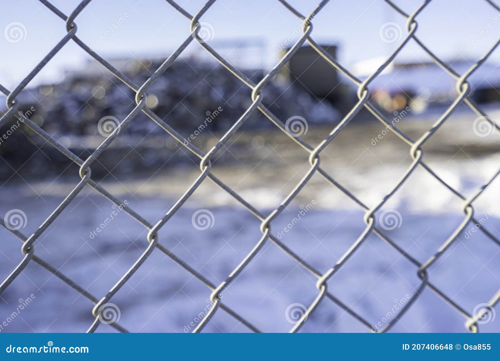 Chain Link Fence with Garbage Recycle Dump Behind it Stock Photo ...