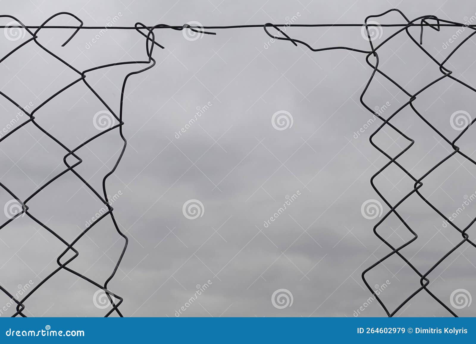Chain Link Fence with Hole Damage Wire Background Stock Image - Image ...