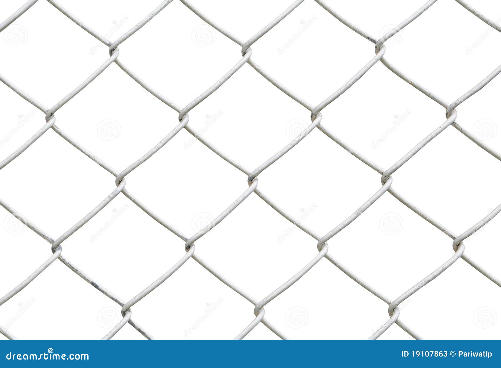 Chain Link Fence Isolated on White Background Stock Image - Image of ...