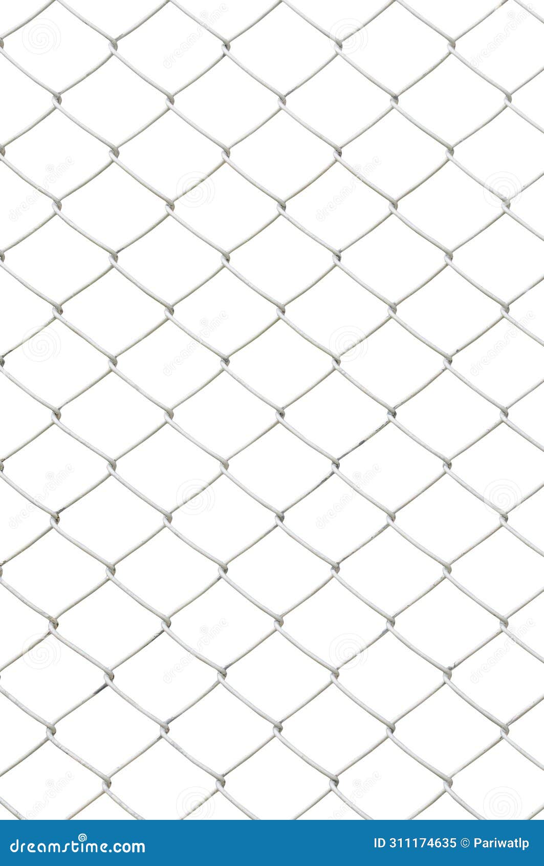 Chain Link Fence Isolated on White Background Stock Image - Image of ...