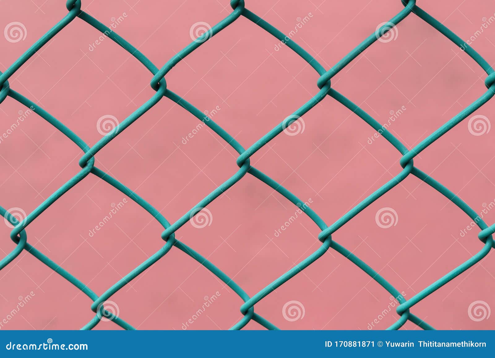 Details of a Chain Link Fence with Pink Background. Stock Image - Image ...