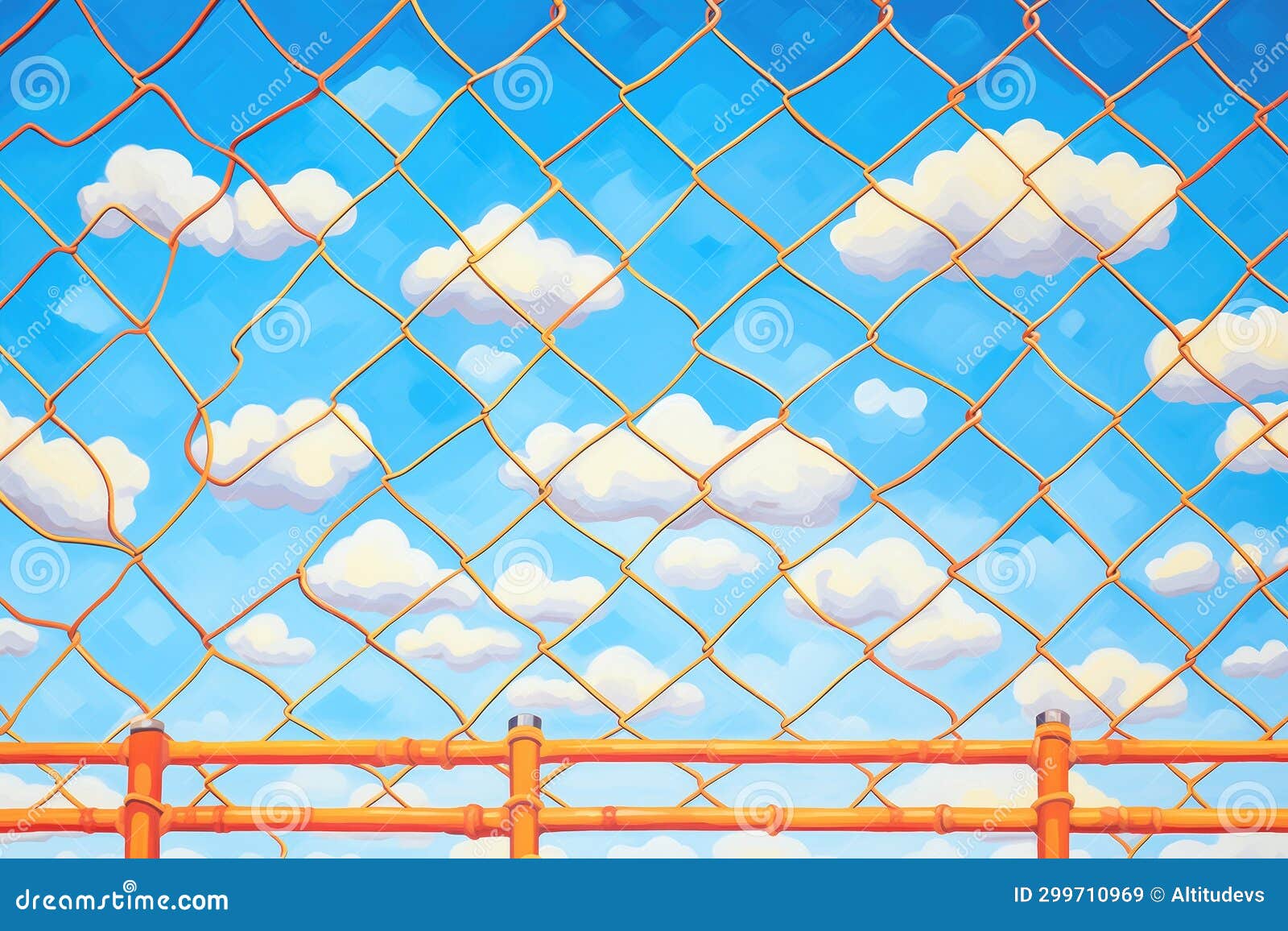 Chain-link Fence Under Blue Sky Stock Image - Image of outdoor, blue ...