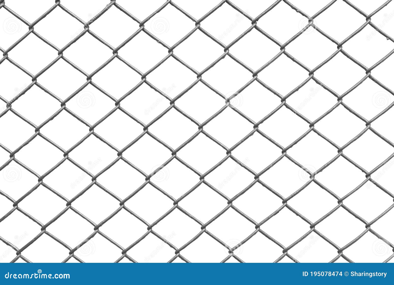 Chain Link Fence with White Background Stock Photo - Image of link ...