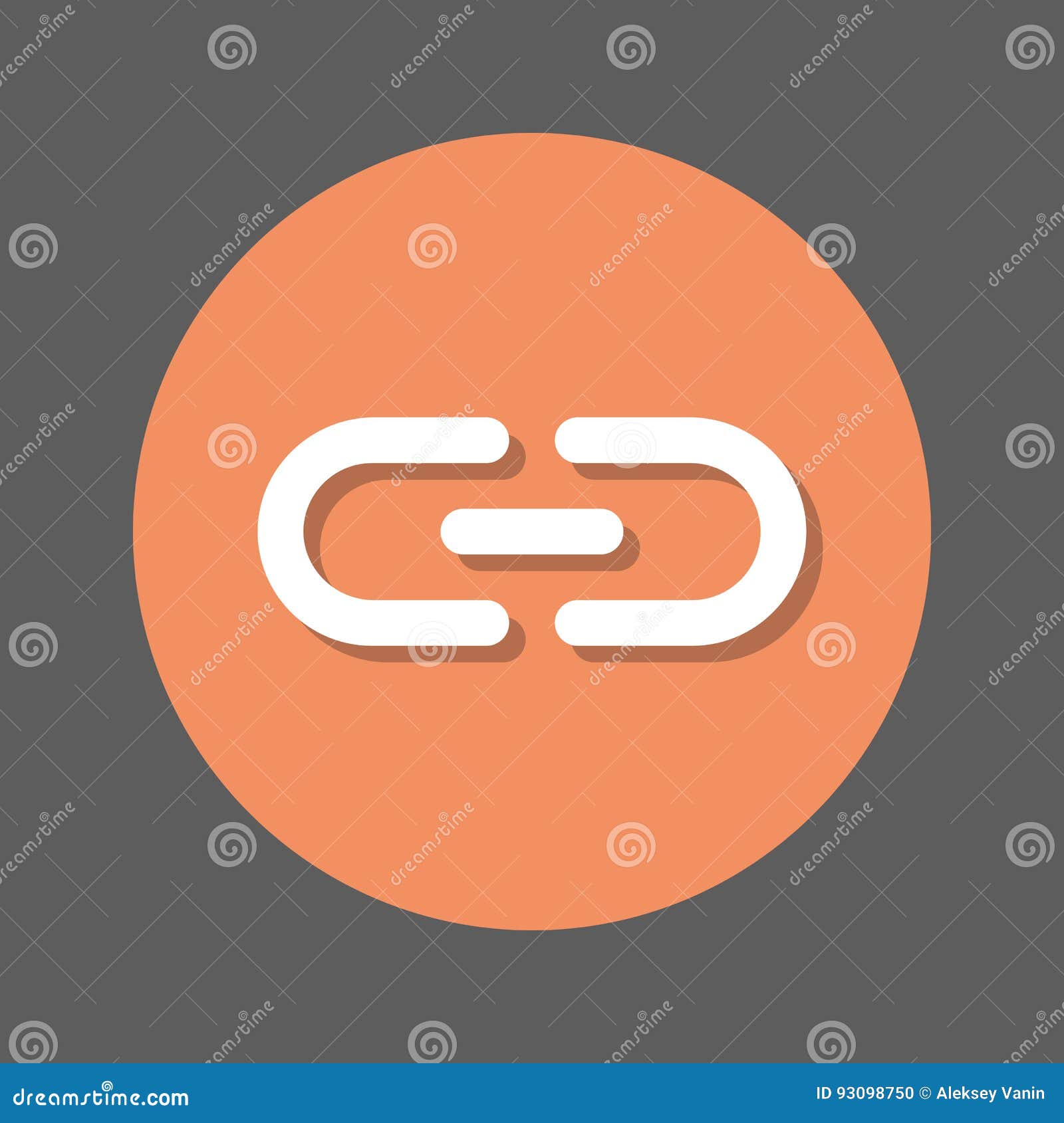 Chain, Link Flat Icon. Round Colorful Button, Circular Vector Sign with ...