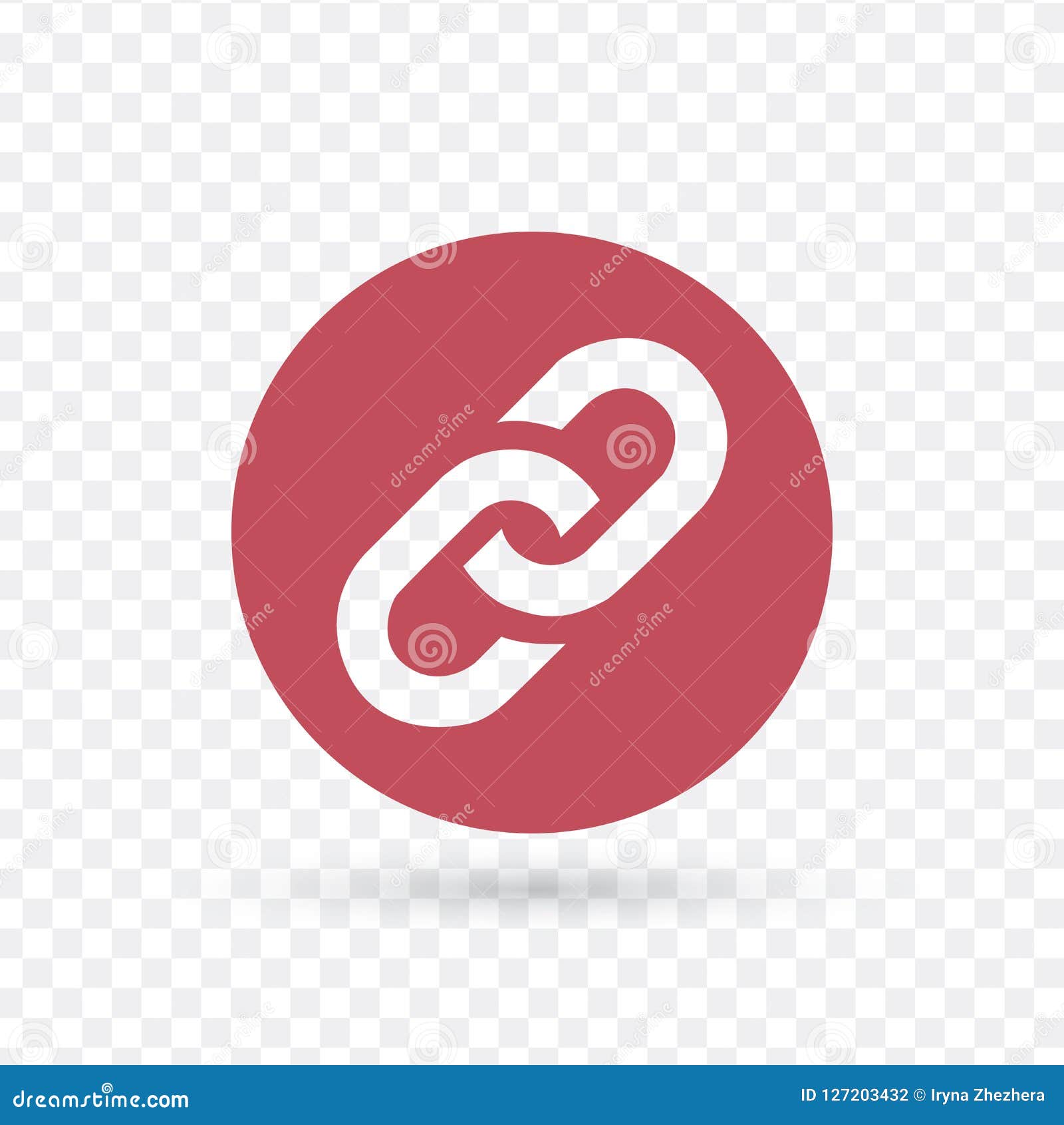 Chain, Link Flat Red Icon In Circle Vector Illustration Isolated On ...