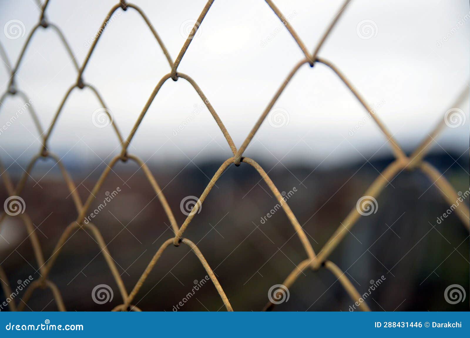 View Out Of A Prison Cell Barred Window In An Old Prison Ruin To Modern ...
