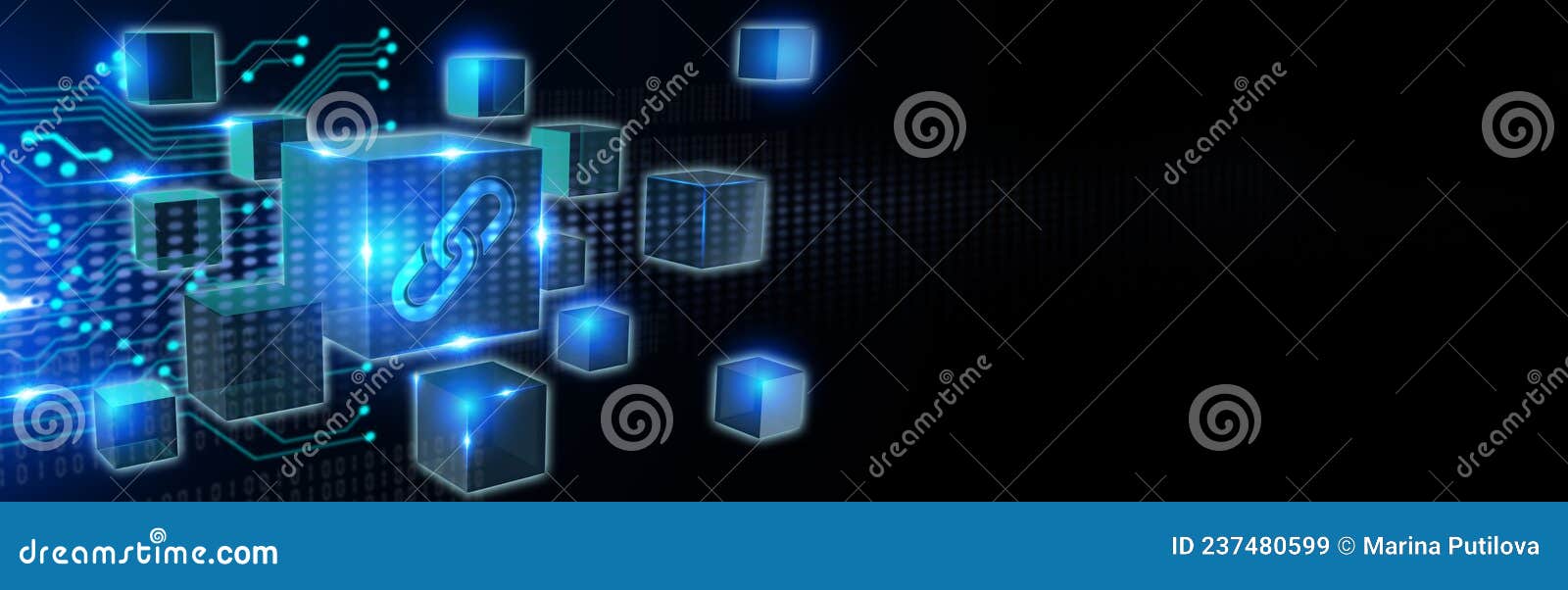 Chain Link Icon on Abstract Blue Background. Hyperlink Chain Symbol ...