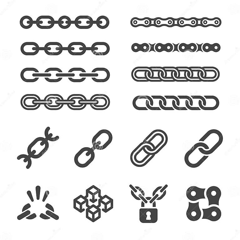 Chain icon set stock vector. Illustration of line, logo - 148237829