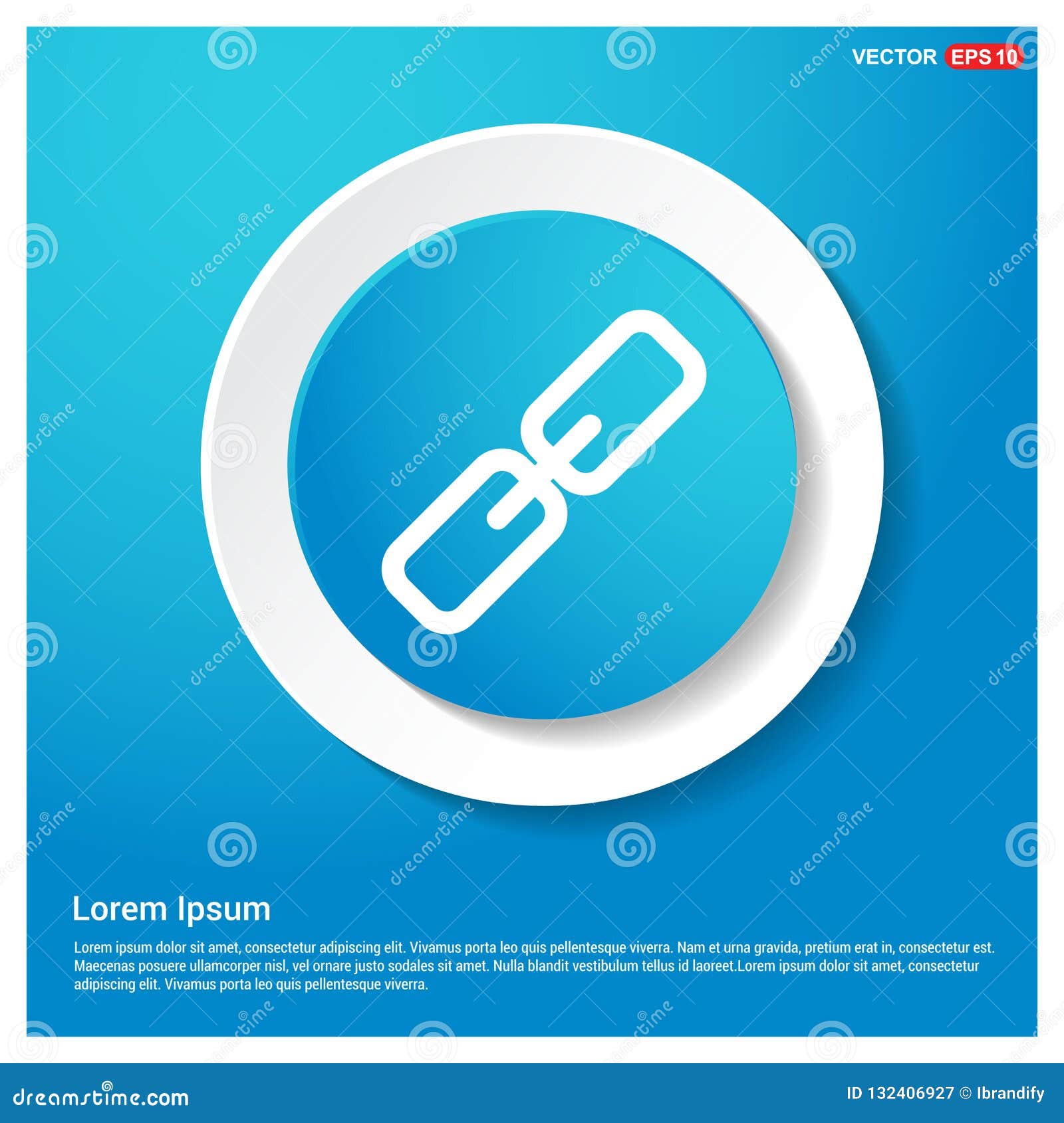 Chain link icon stock vector. Illustration of pictogram - 132406927