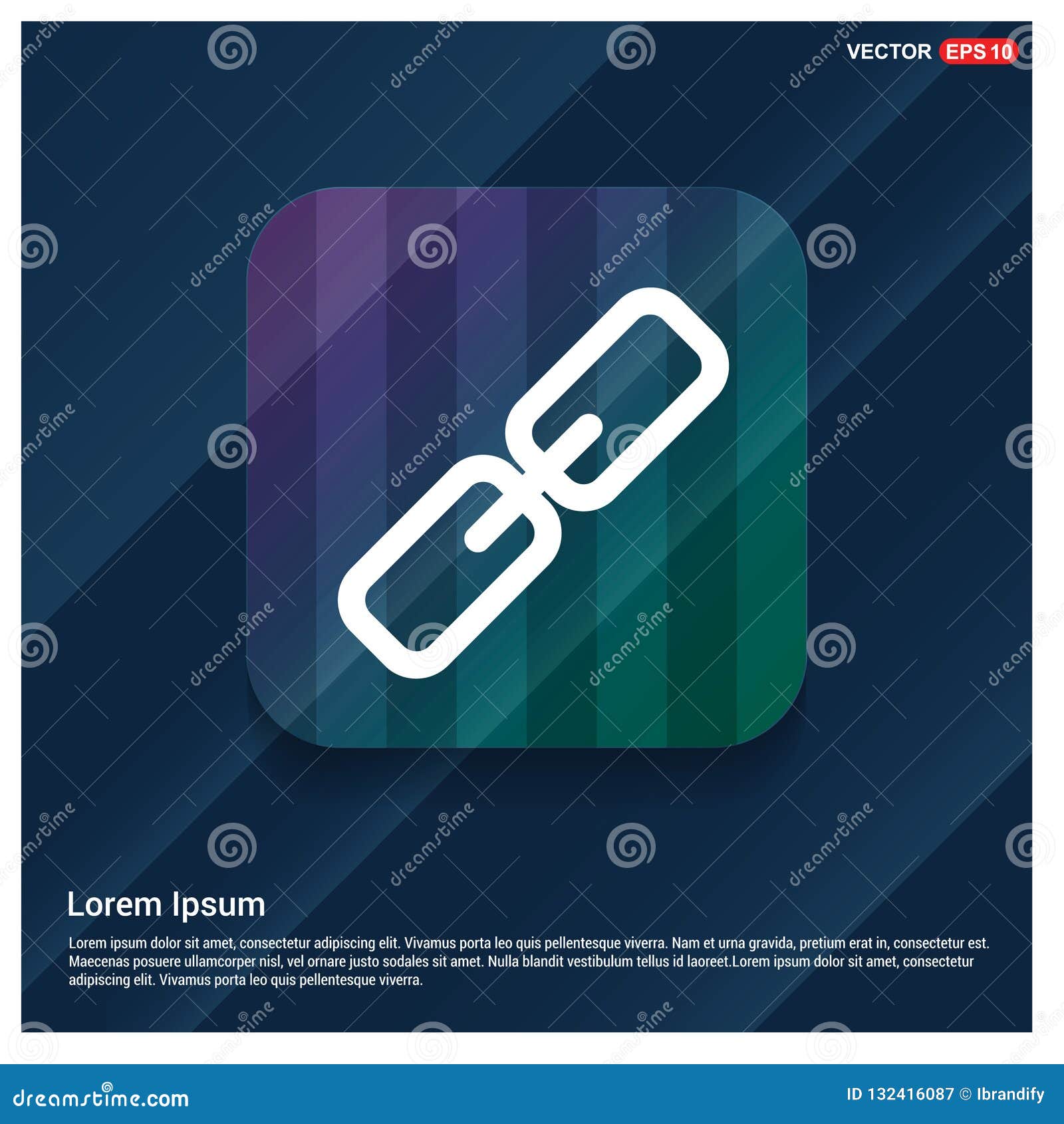 Chain link icon stock vector. Illustration of media - 132416087