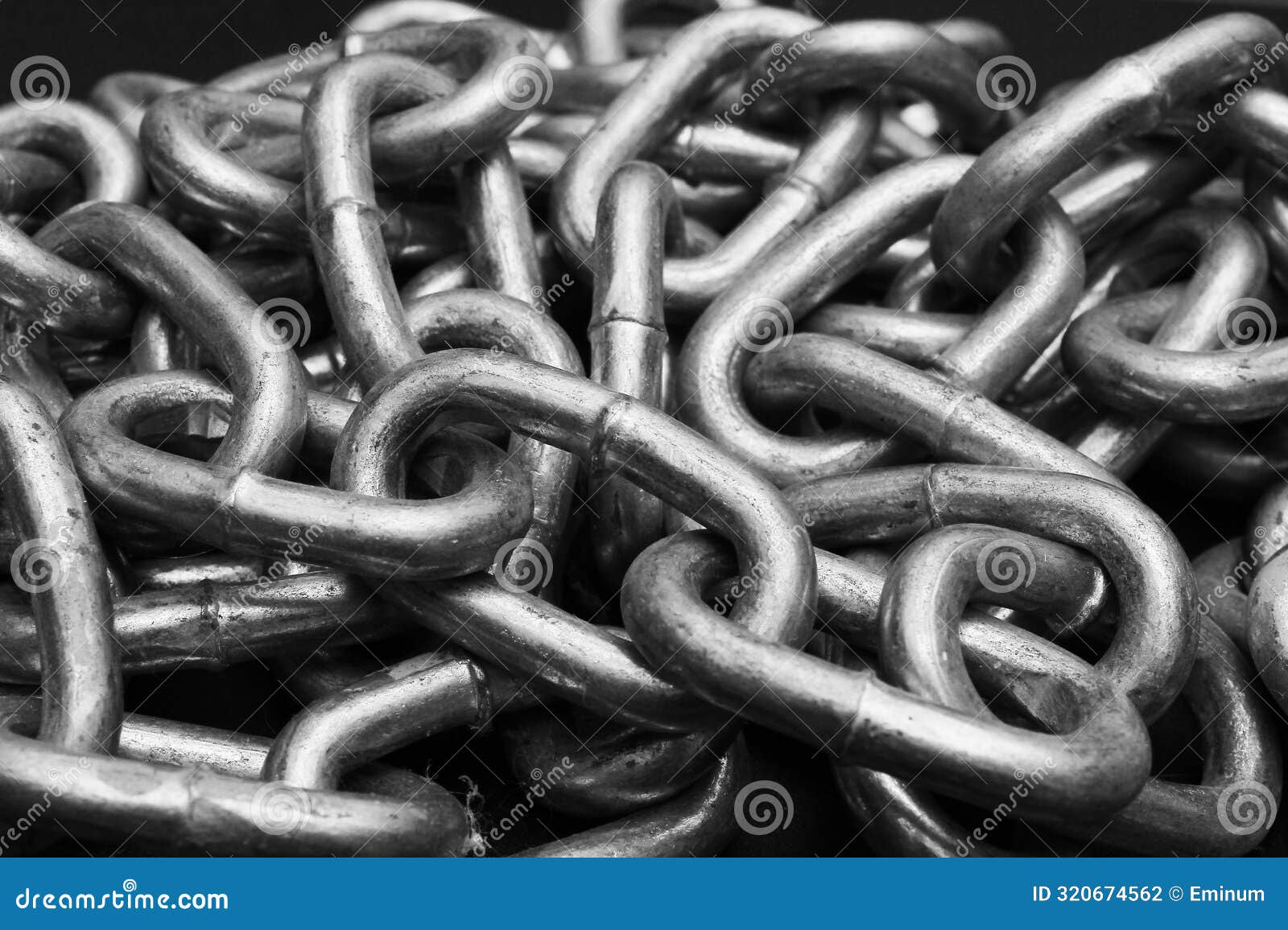 Chain Link Isolated on Black Background Stock Photo - Image of ...