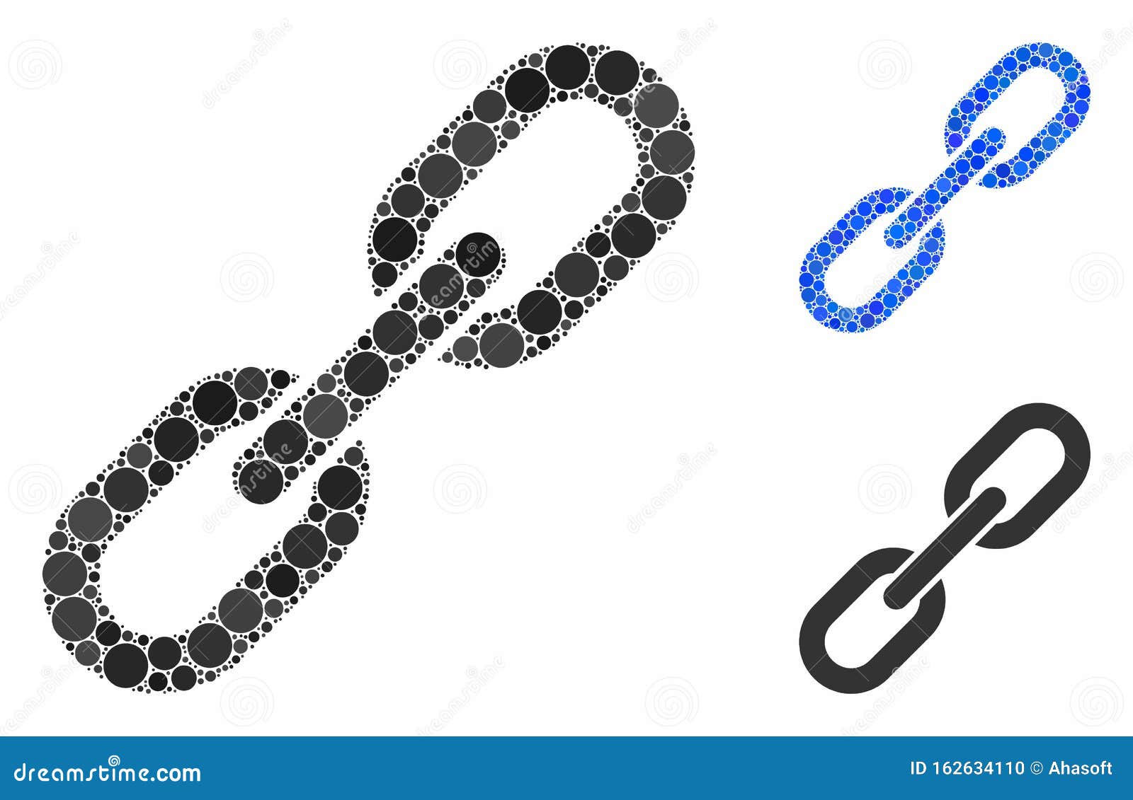 Chain Link Mosaic Icon of Circle Dots Stock Illustration - Illustration ...