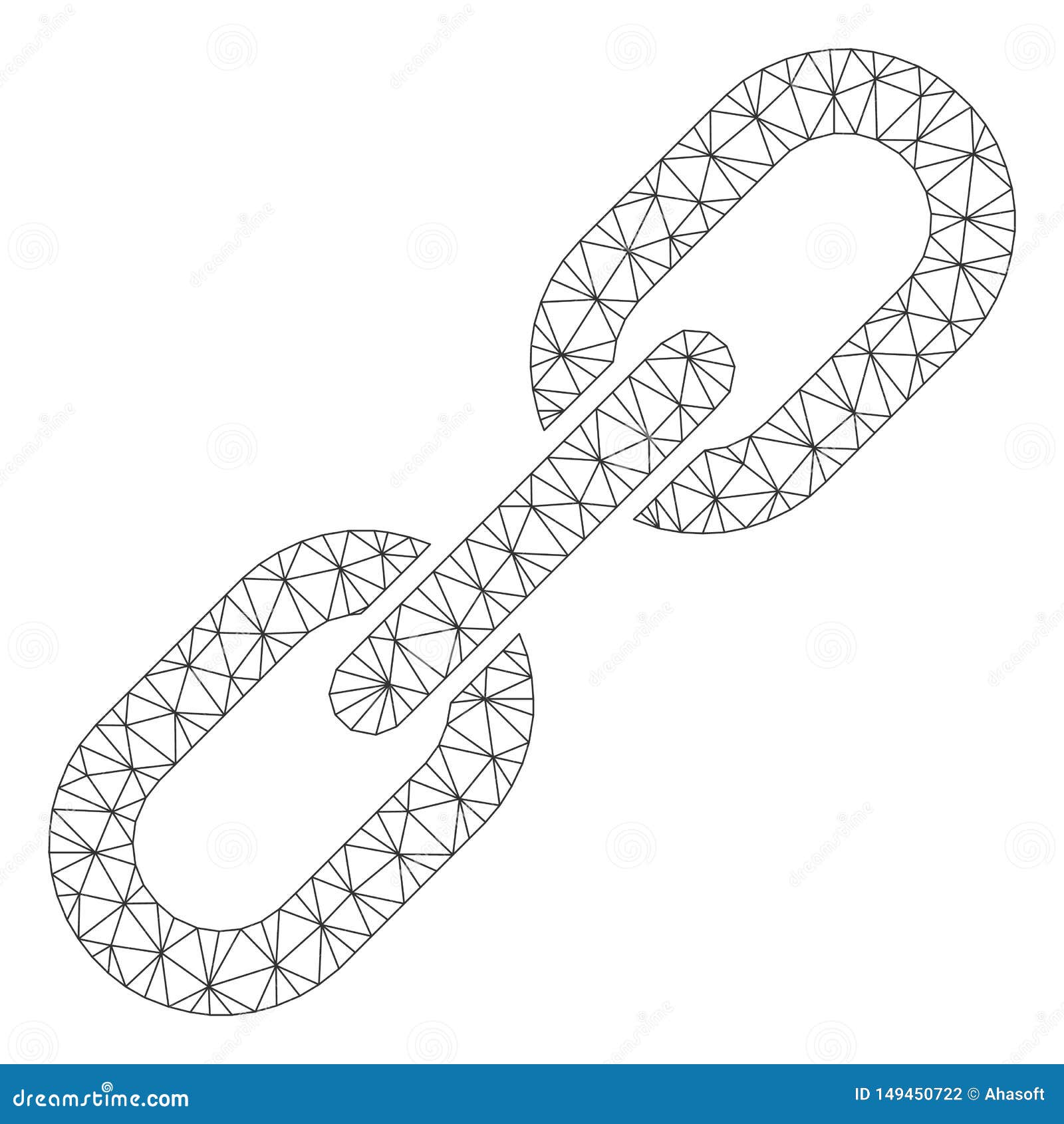 Chain Link Polygonal Frame Vector Mesh Illustration Stock Vector ...