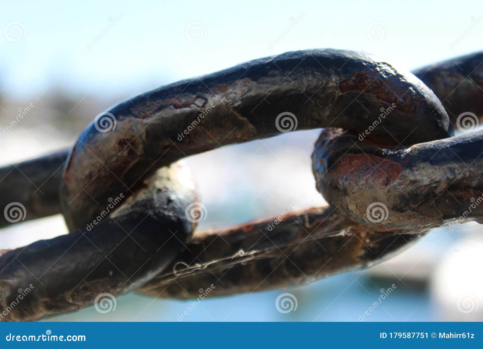 Chain link stock image. Image of chain, bond, dock, connection - 179587751