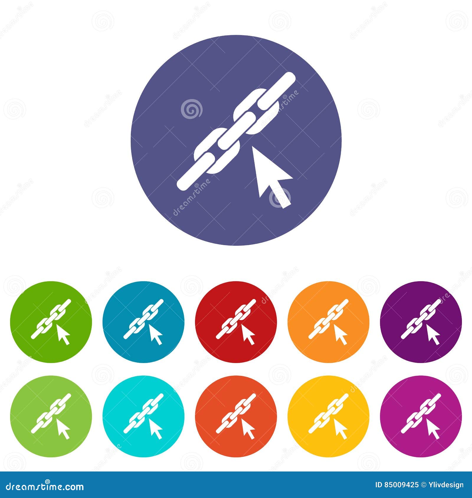 Chain link set icons stock vector. Illustration of background - 85009425