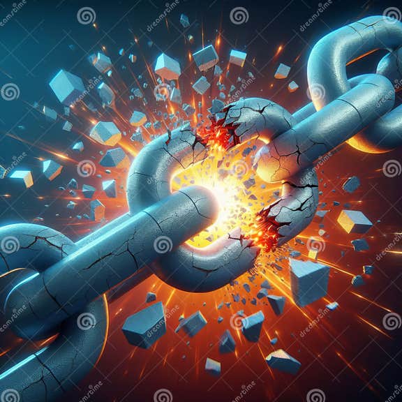 Shattered Chain Explosion stock image. Image of conceptual - 313233305