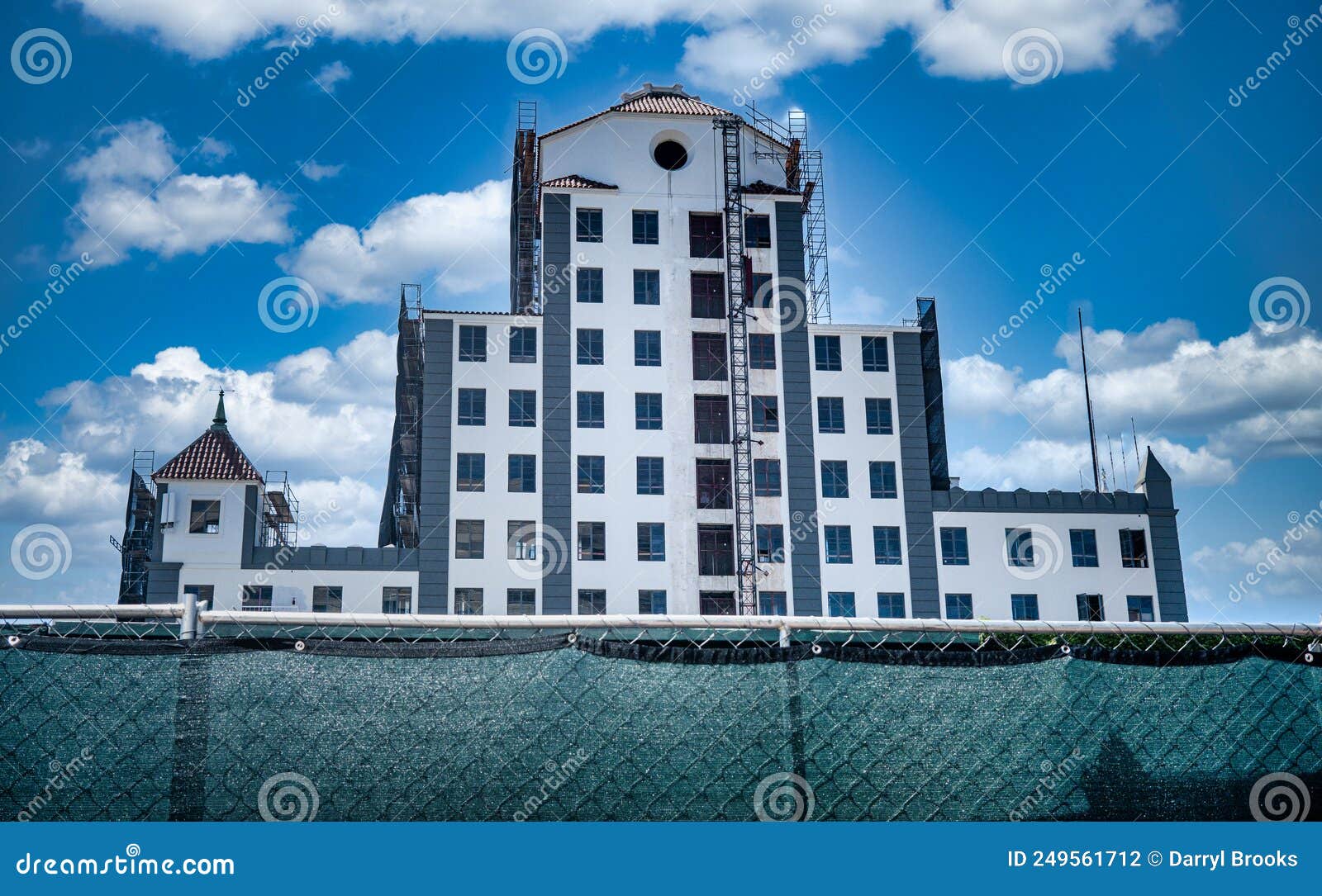 Chain Link Fence Around Construction Project Stock Photo - Image of ...