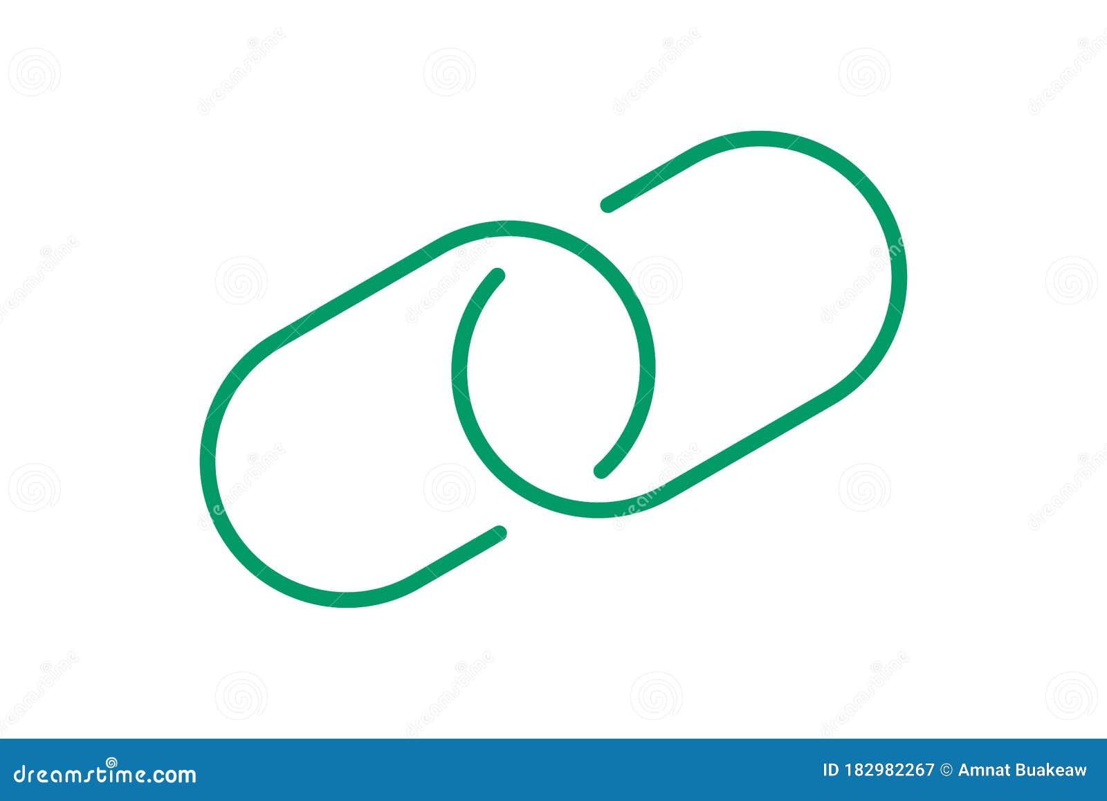Chain Link Symbol Green for Icon, Simple Hyperlink Link Chain with Line ...