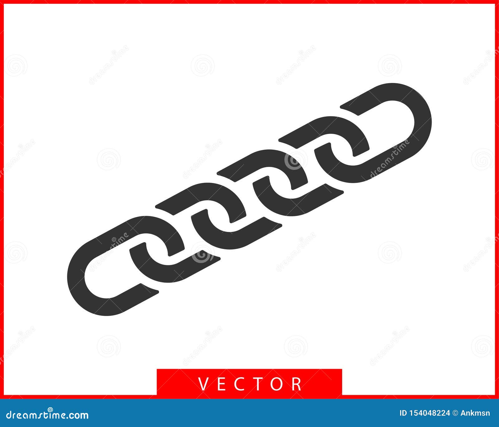 Chain Link Vector Icon. Chainlet Element Flat Design. Concept ...