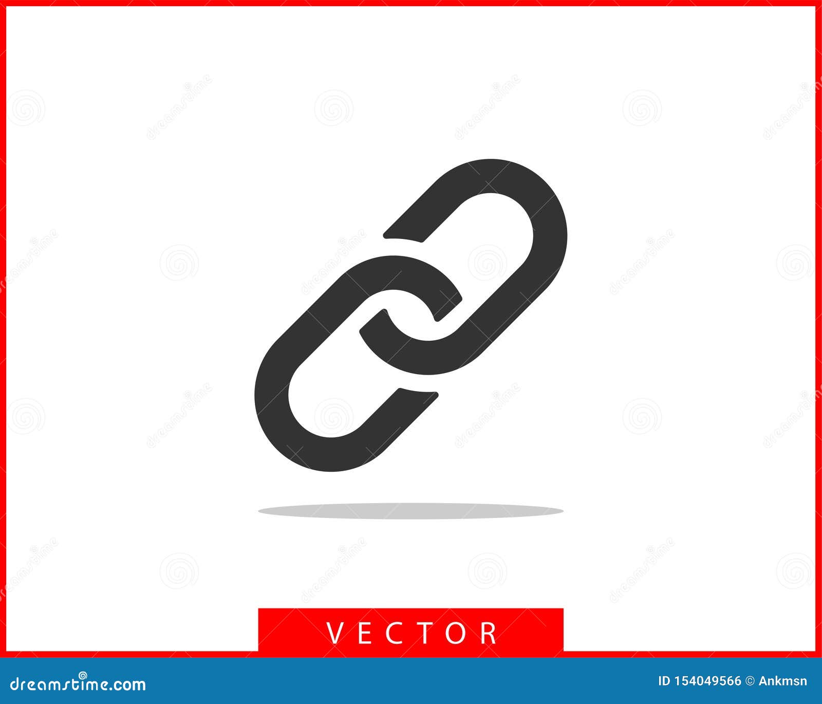 Chain Link Vector Icon. Chainlet Element Flat Design. Concept ...