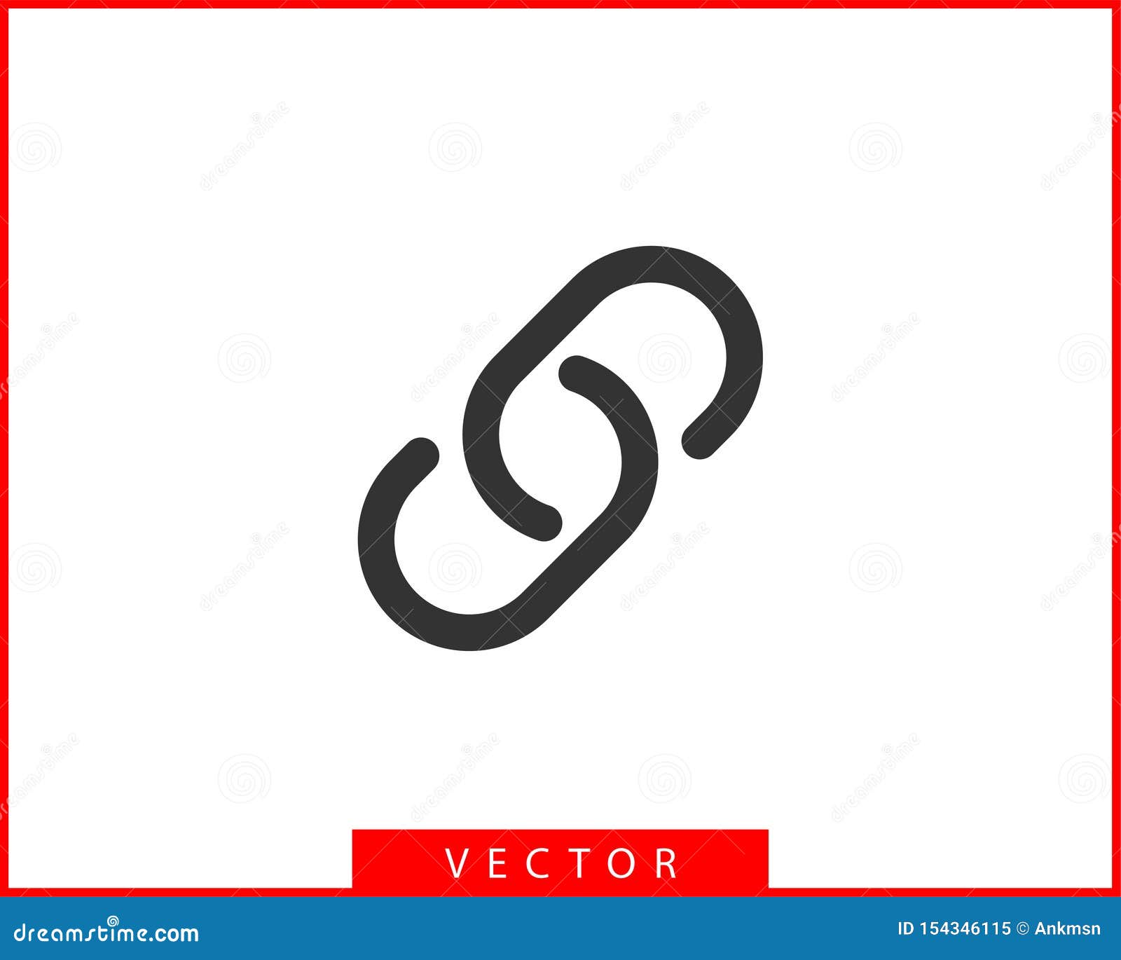 Chain Link Vector Icon. Chainlet Element Flat Design. Concept ...