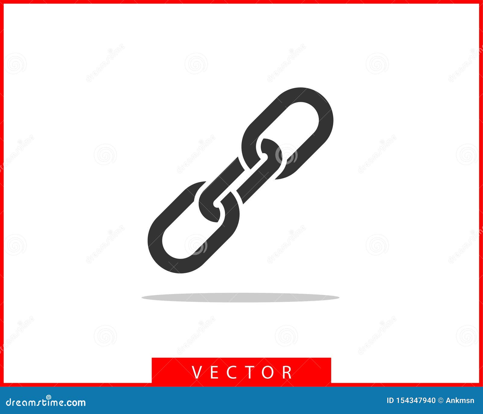 Chain Link Vector Icon. Chainlet Element Flat Design. Concept ...