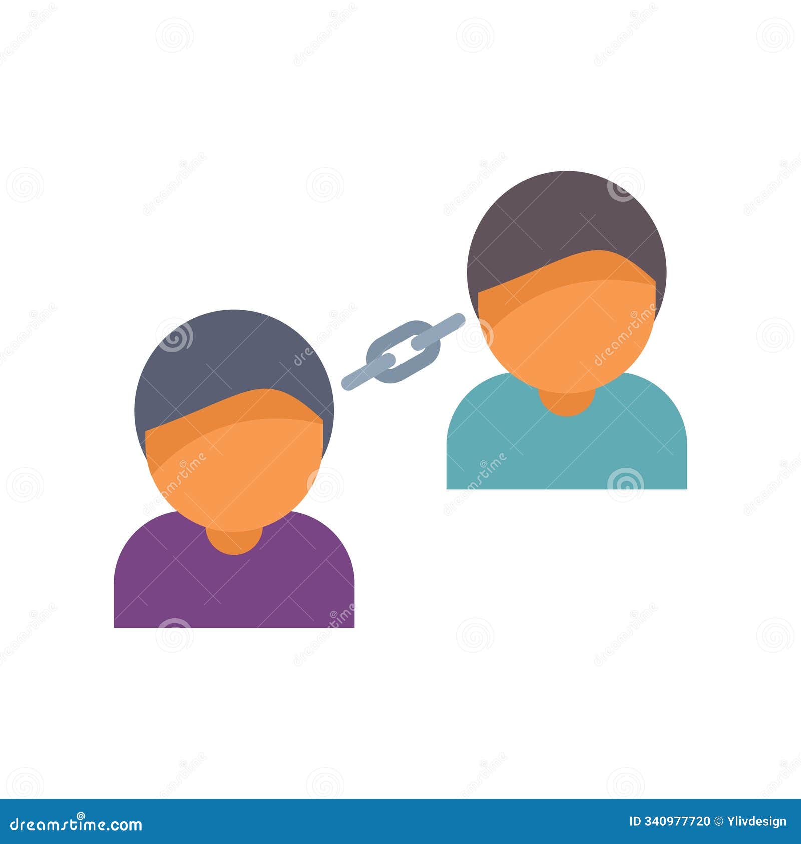 Chain Linking Two People Representing Connection Concept Stock ...