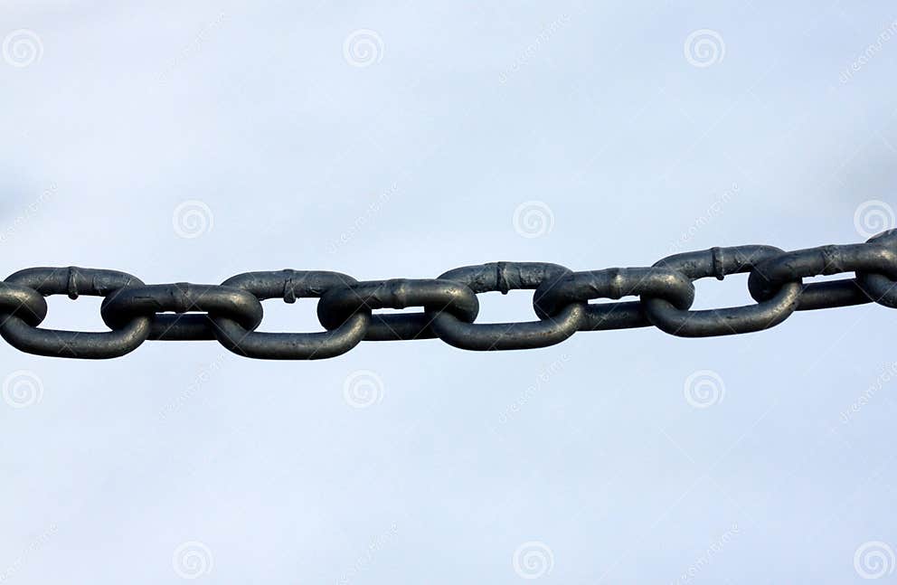 Chain Links Taut Iron Restraint Stock Photo - Image of chain, weathered ...