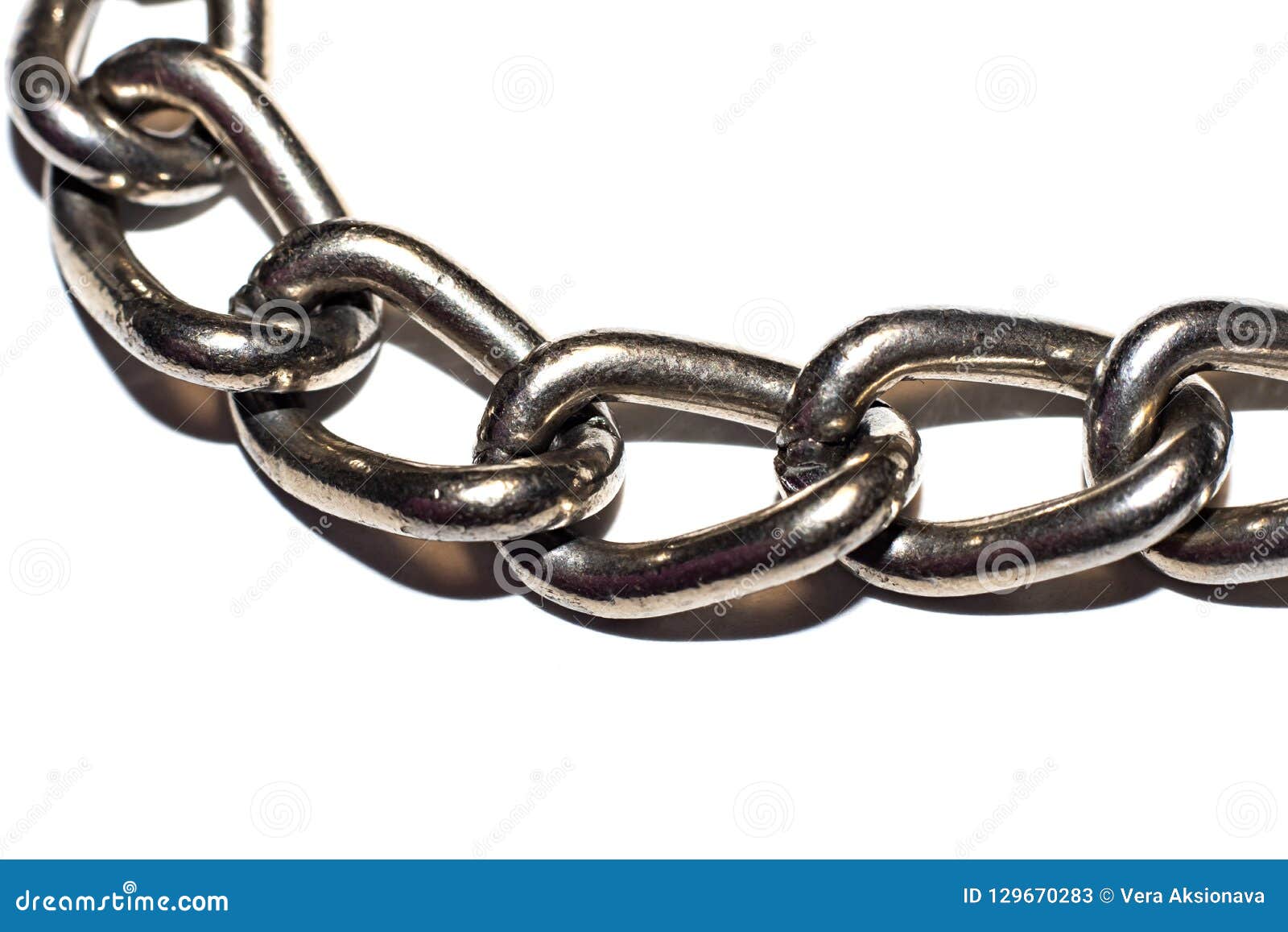 Chain Links Close Up on White Background Stock Image - Image of ...