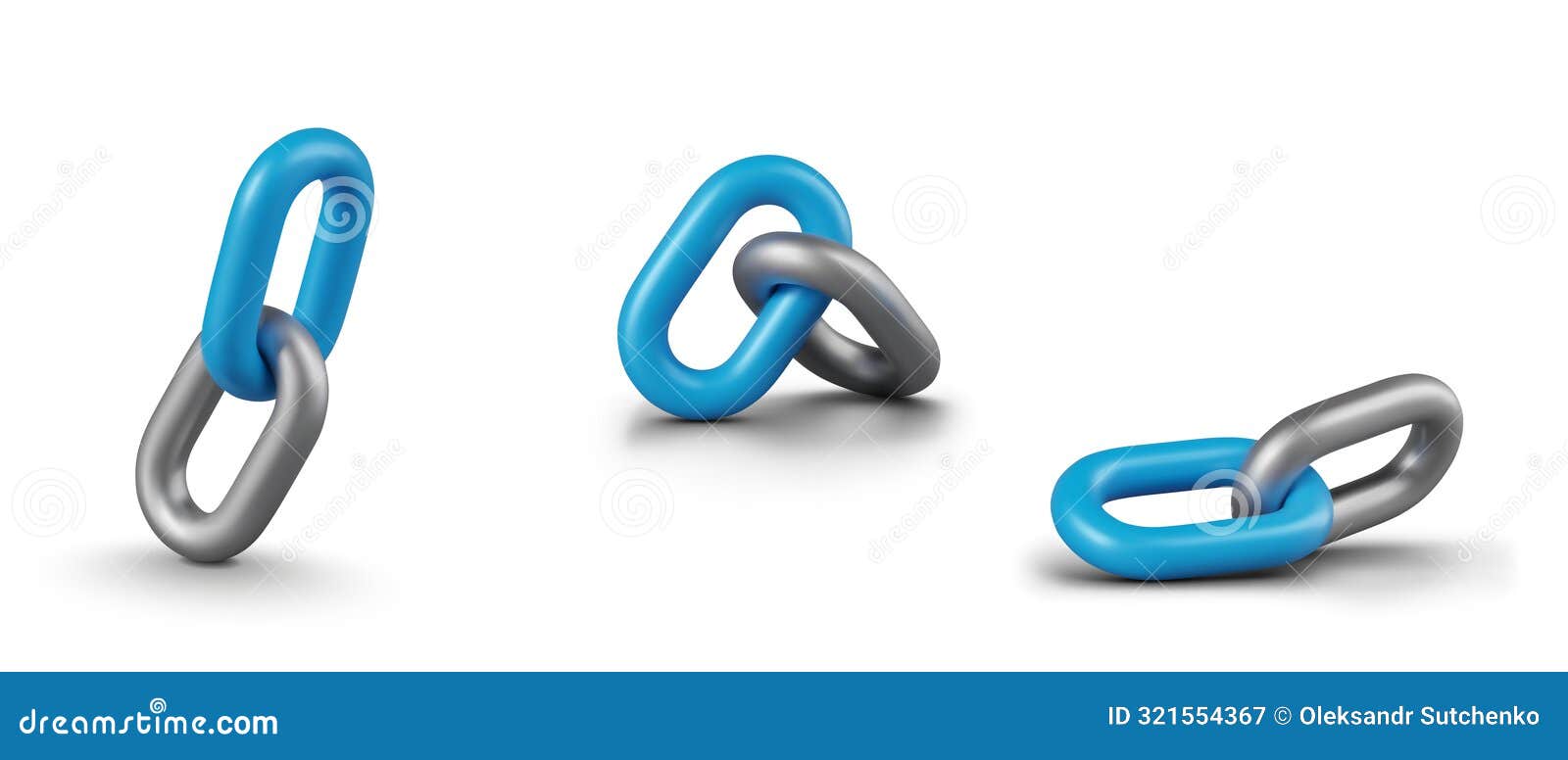 Chain Links in Different Positions. Symbol of Connection Stock Vector ...